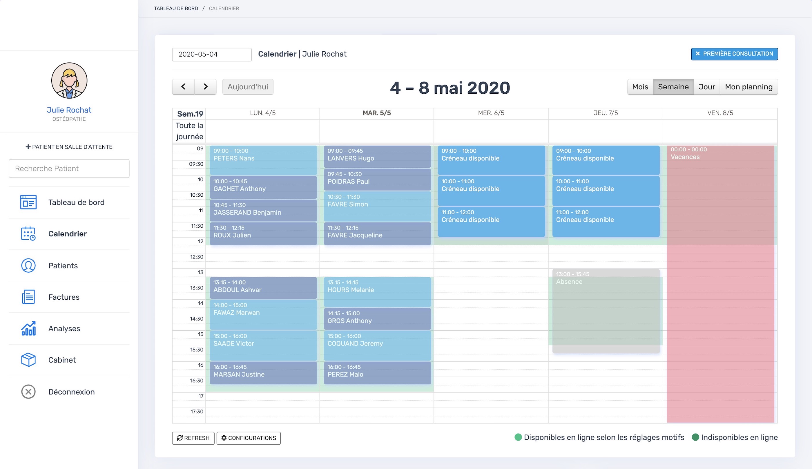 PERF'RDV | Agenda et prise de RDV en ligne